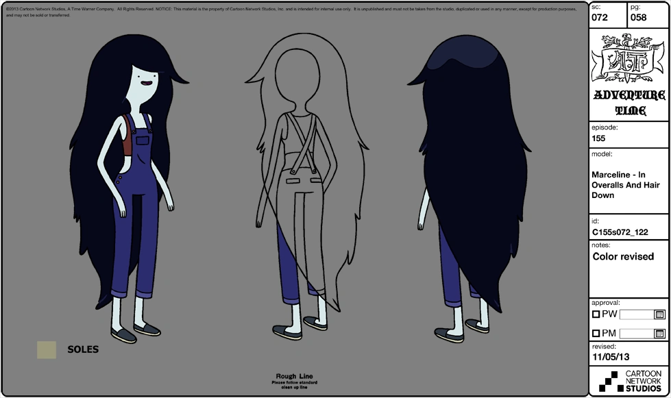 Image - Modelsheet marceline inoveralls and hairdown.png | Adventure ...