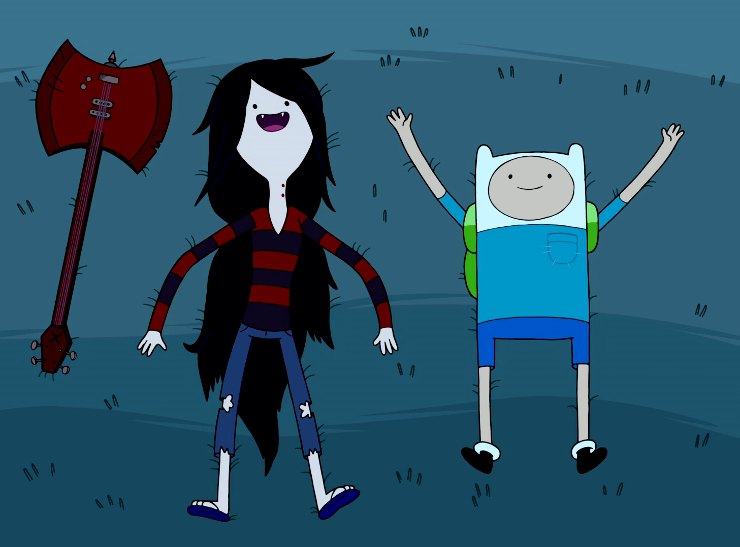 Image S2e1 Finn And Marceline Lying On Grasspng Adventure Time Wiki Fandom Powered By Wikia