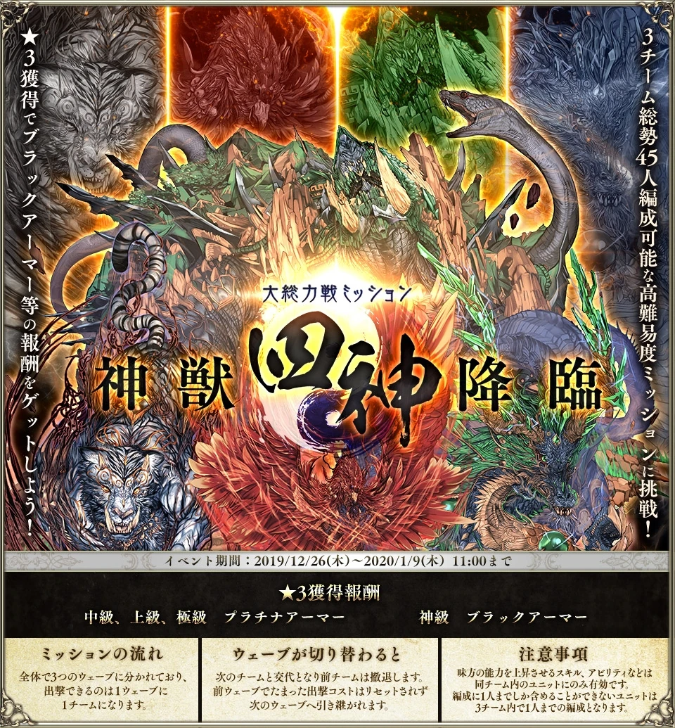 Divine Beast Four Gods Advent | Aigis Wiki | Fandom