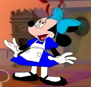 Minnie Mouse and her friends -- except Alice -- in their "Alice dresses ...