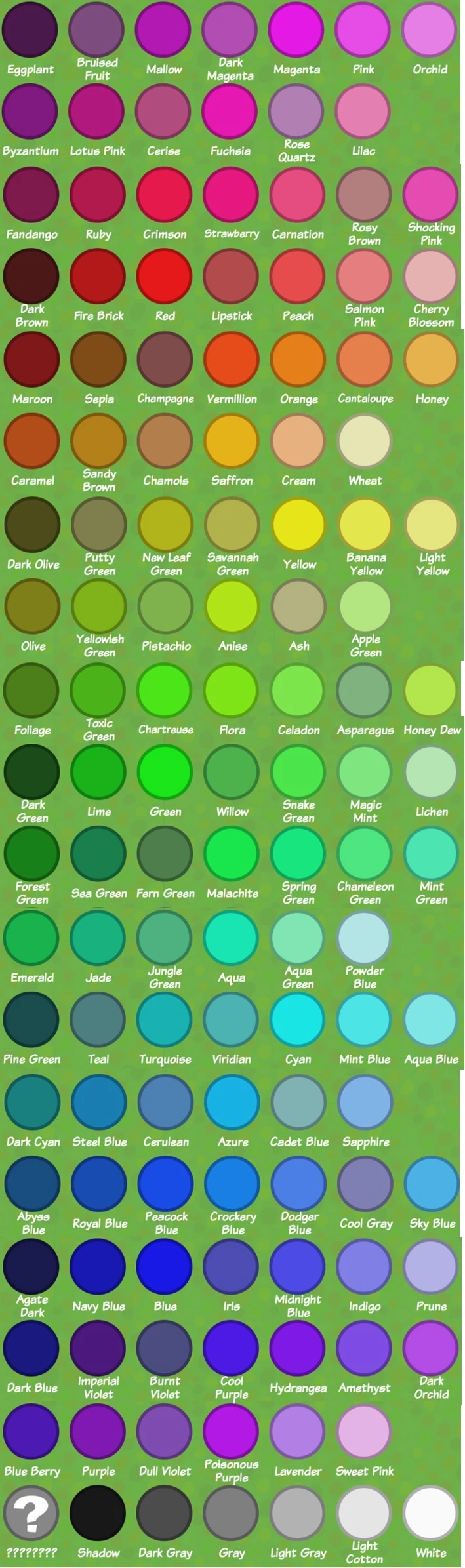 Color Dex | Alpaca World Wiki | FANDOM powered by Wikia