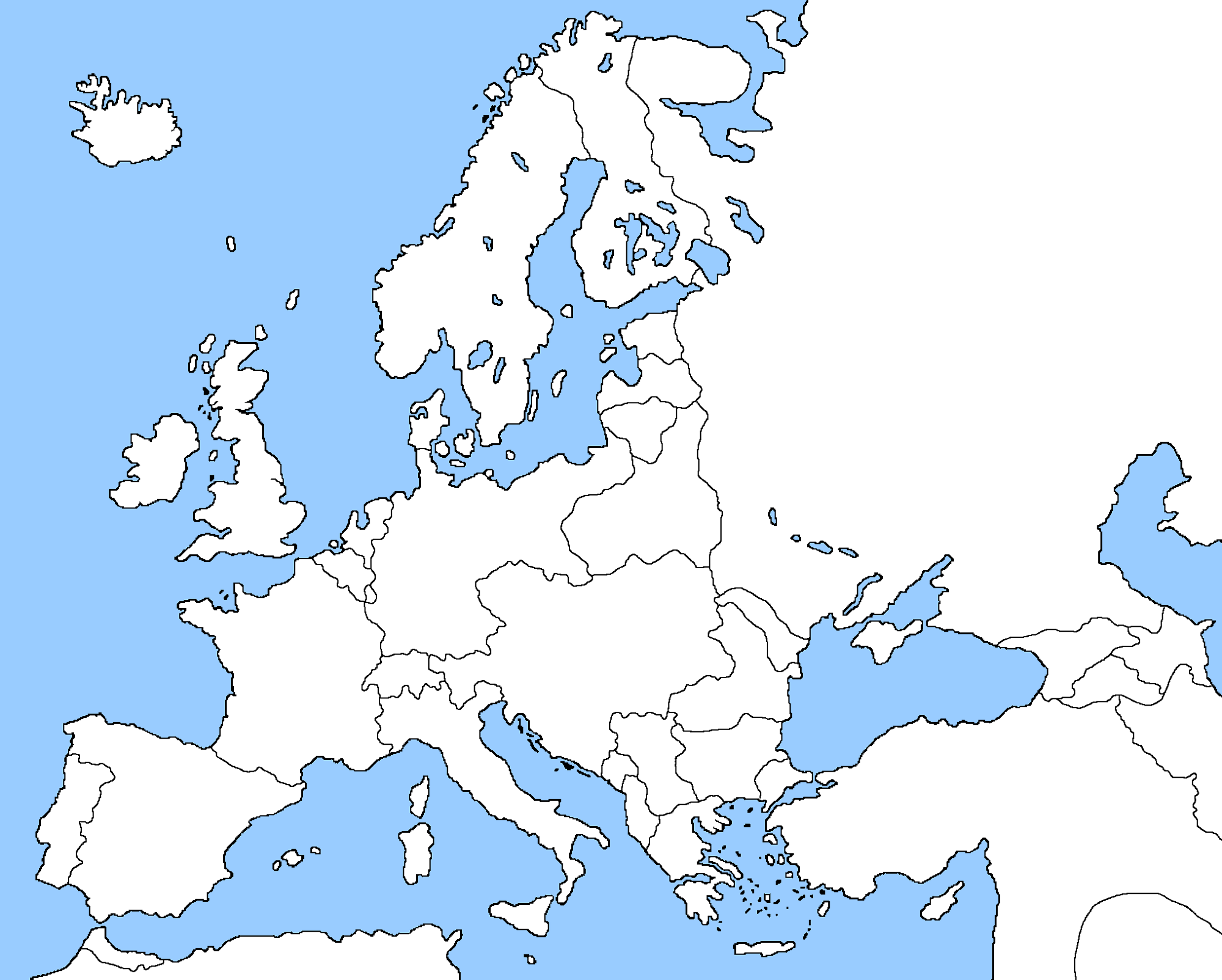 Europe Blank Map Ww1