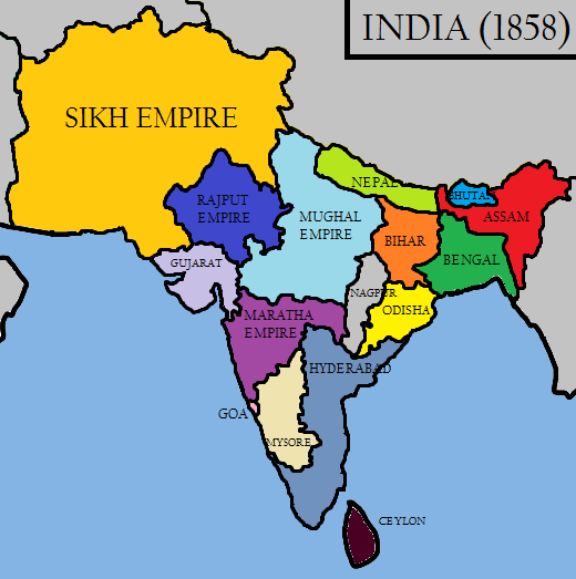 Image - India in 1858 (Raj Karega Khalsa).png | Alternative History ...