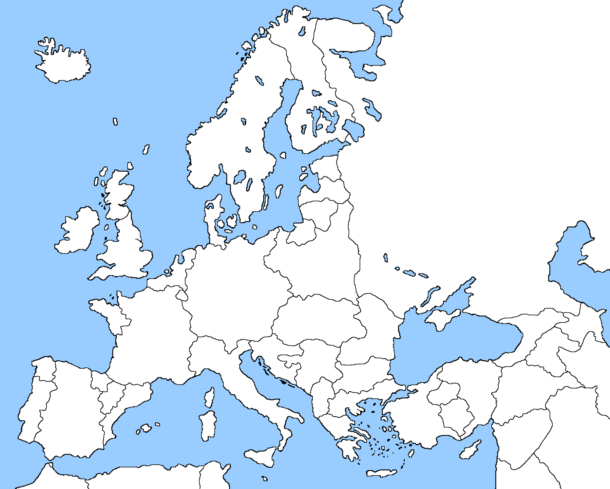 Europe blank map ww2
