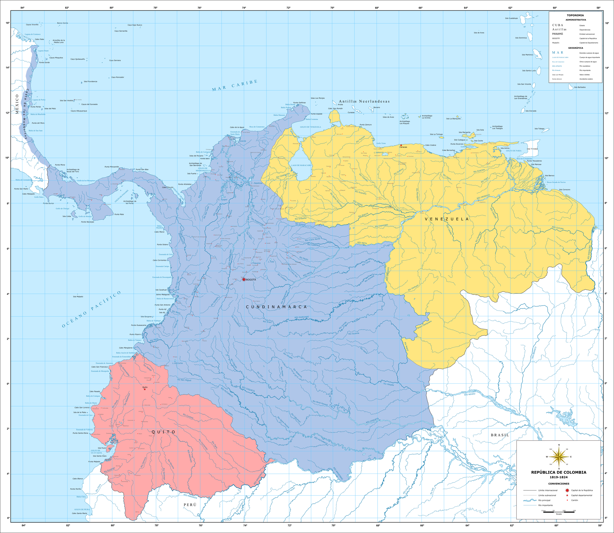 Archivo:Mapa Gran Colombia (1819-1824).svg | Historia Alternativa ...