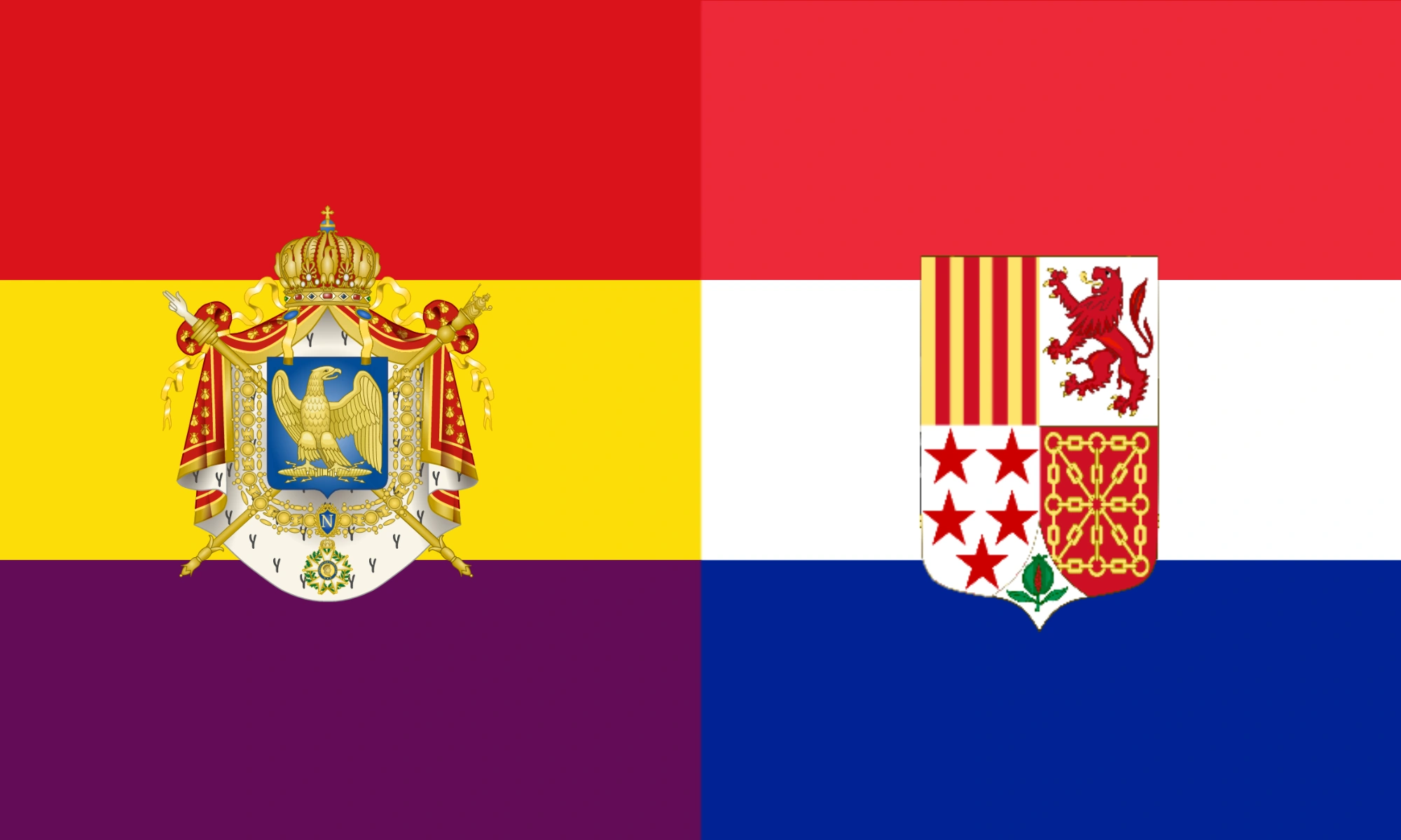 French Spanish Flags