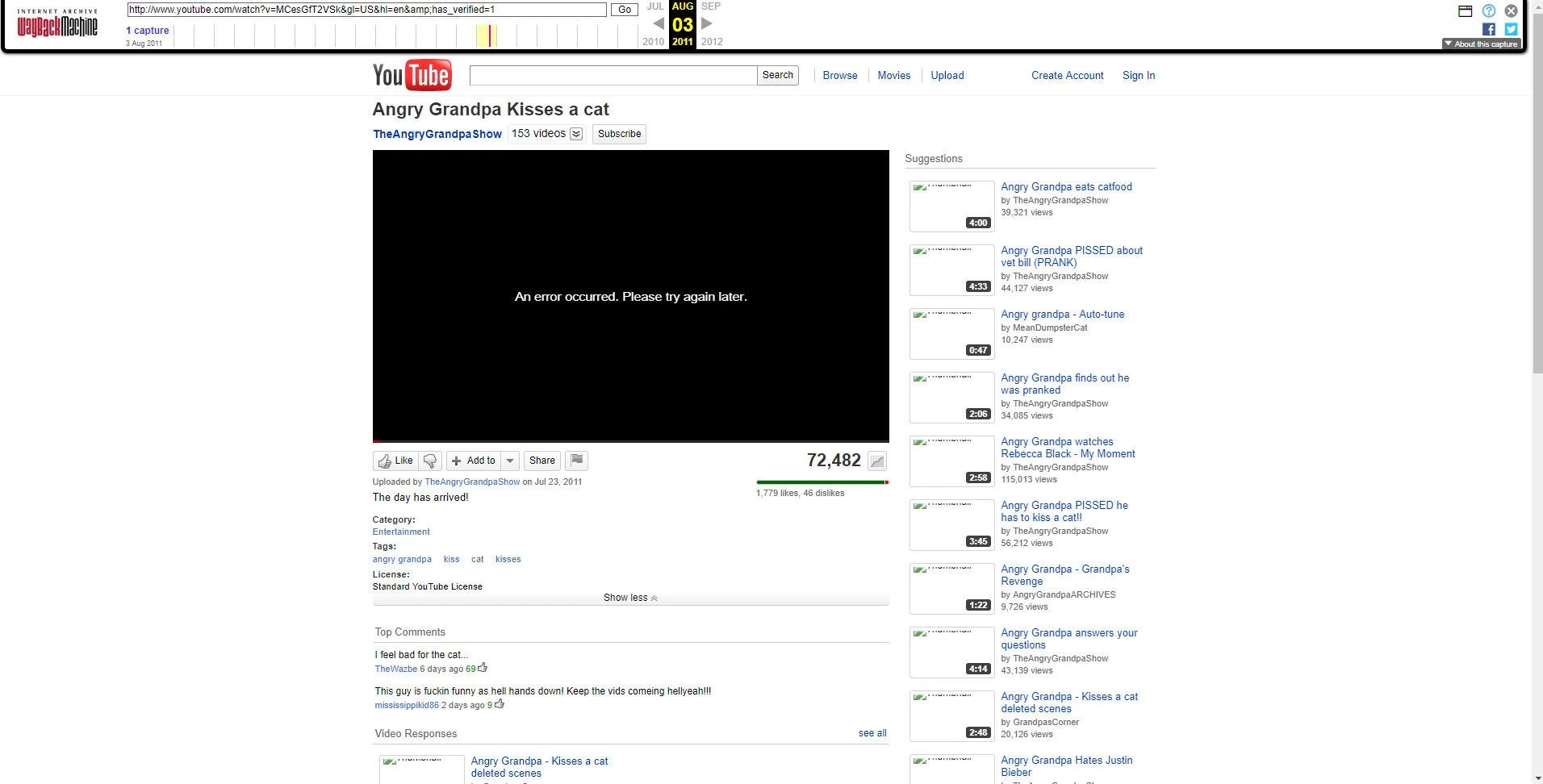 Angry Grandpa Kisses a Cat | Angry Grandpa Wiki | Fandom