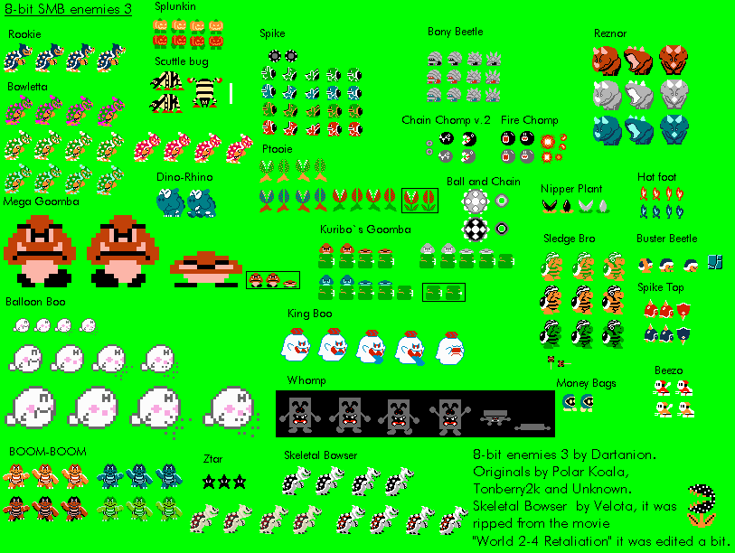Image - 8-bit Super Mario Bros Enemys 3.PNG | Annoying Orange Wiki ...