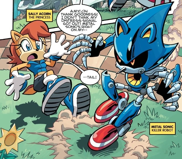 Image - Metal Sonic About to Attack Sally.jpg | Mobius Encyclopaedia ...