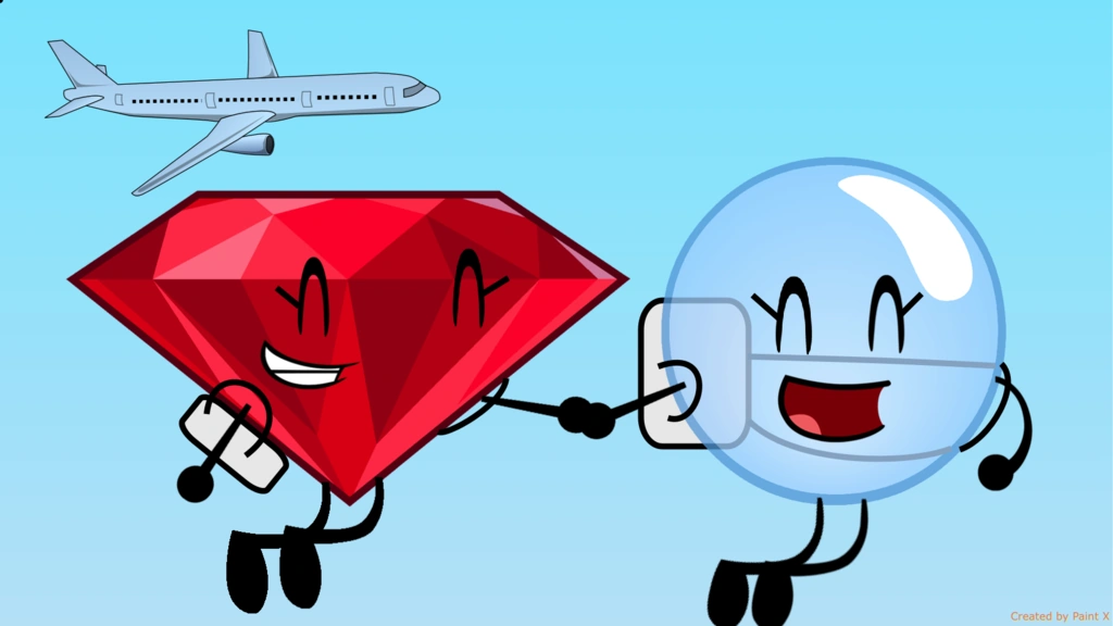 Image - Ruby and Bubble Skydiving.png | Battle for Dream Island Wiki ...