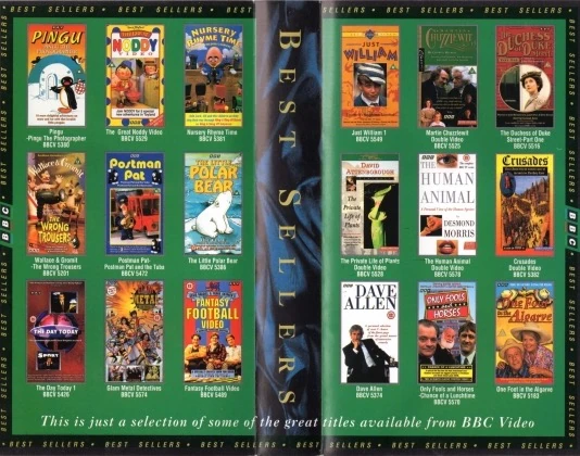 BBC Best Sellers Inlay Promo 1995 (w/green background) | BBC Video (UK ...