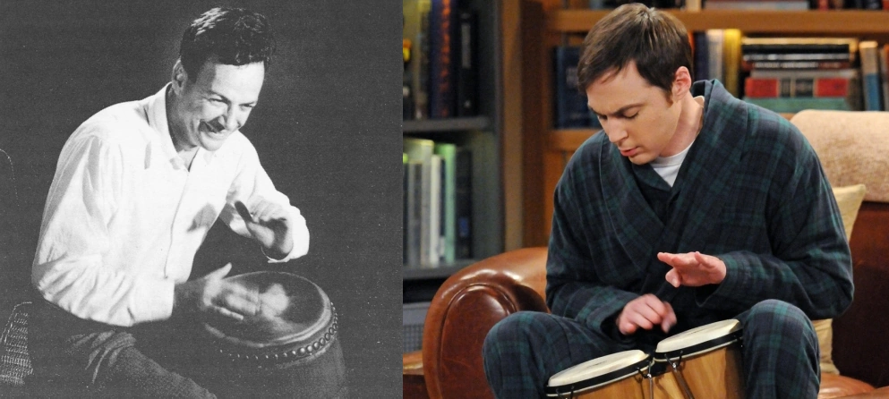 Image - Feynman and Sheldon playing the bongos.png | The Big Bang ...