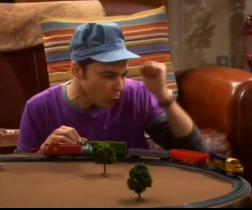 Image - Sheldon plays with trains.jpg | The Big Bang Theory Wiki ...