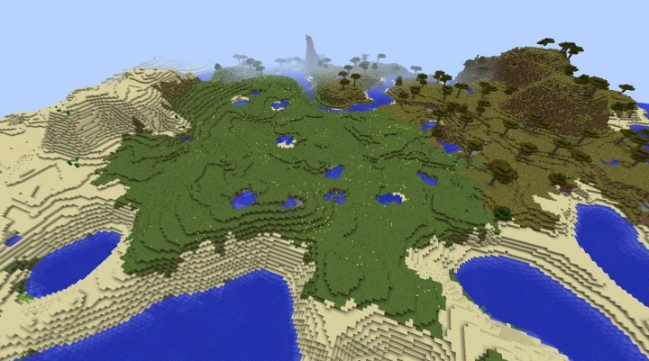 Image - 720px-Minecraft sunflower seeds plains 1.8.3 biome with savanna ...