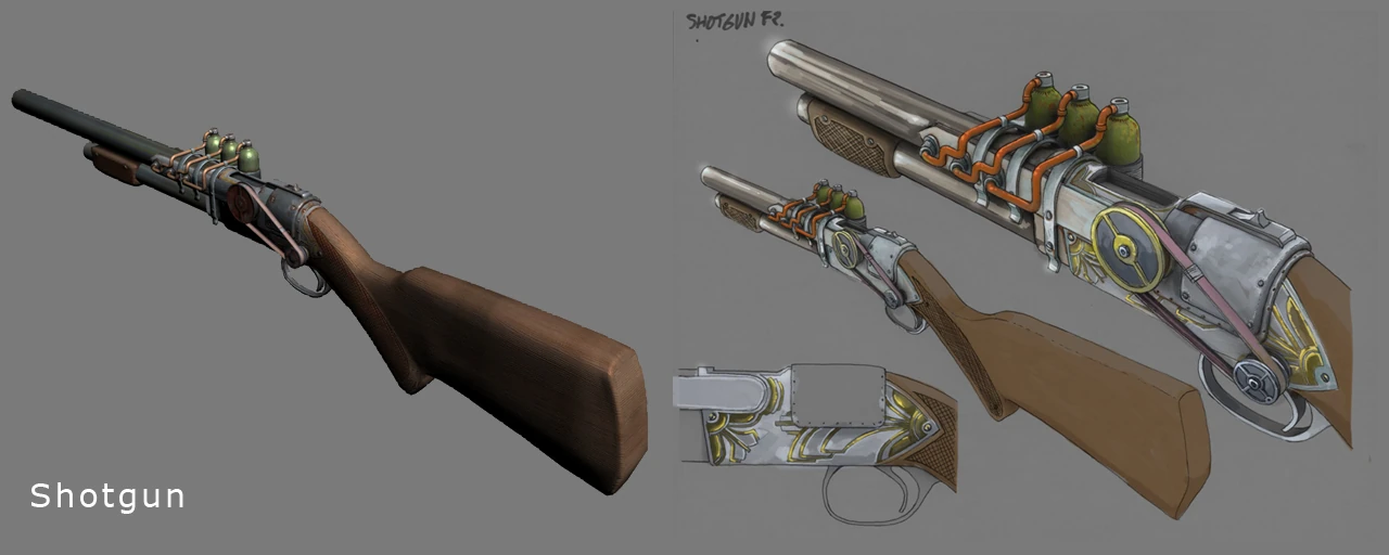 Image - BioShock Shotgun Model and Concept Art.jpg | BioShock Wiki ...