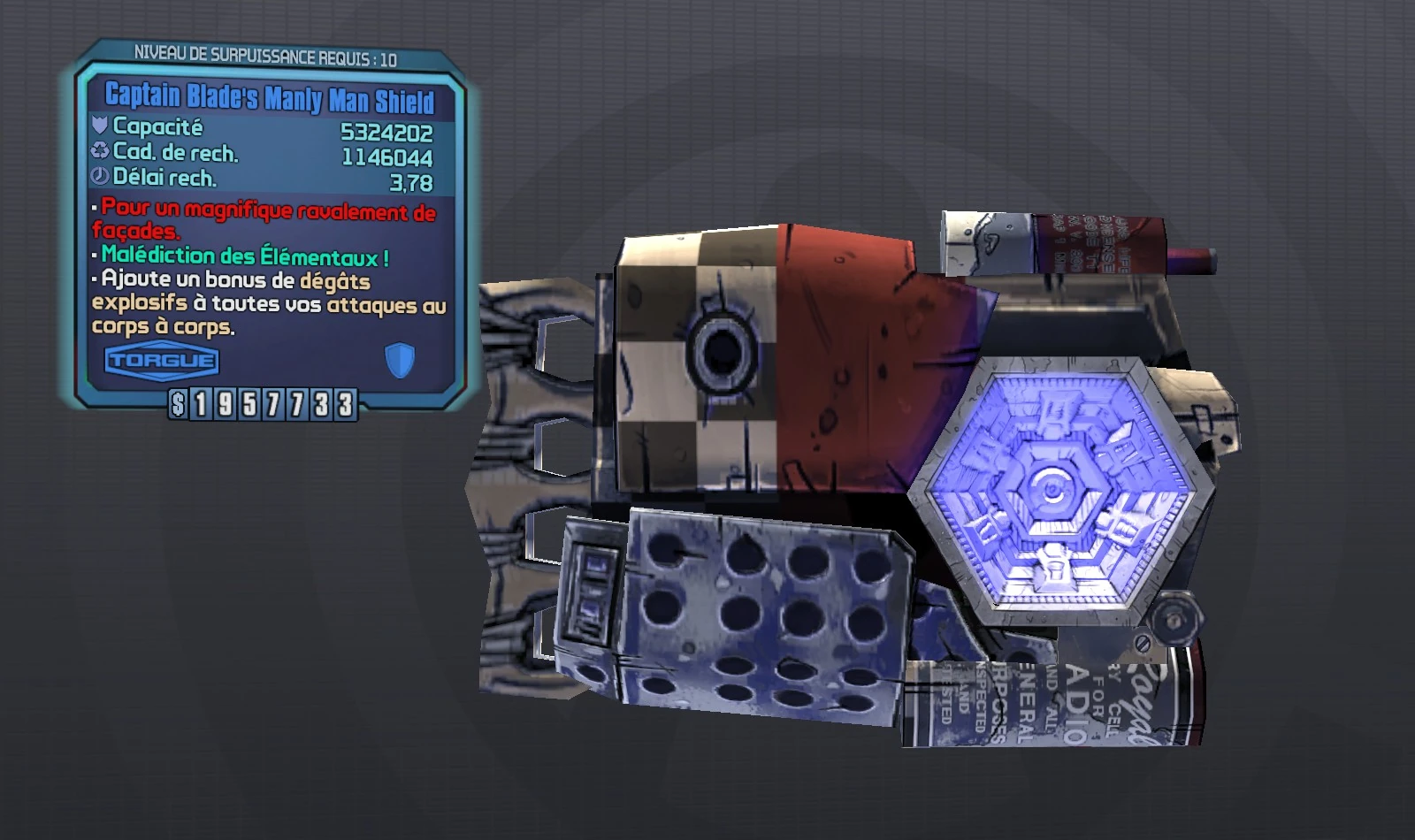 Captain Blade's Manly Man Shield | Wiki Borderlands | Fandom