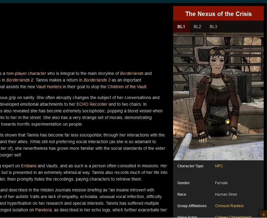 Talk:Patricia Tannis | Borderlands Wiki | Fandom