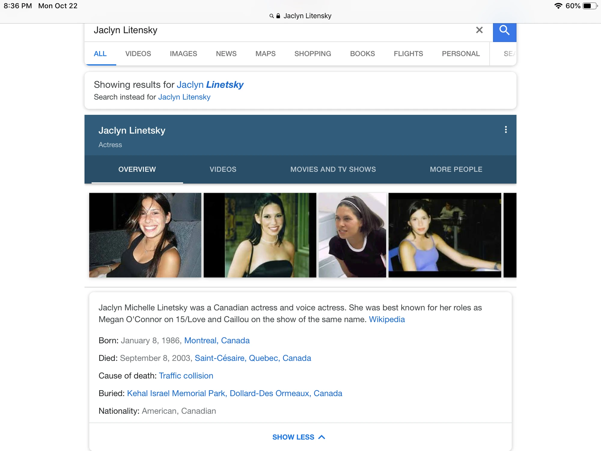 Jaclyn Linetsky | Caillou Wiki | Fandom