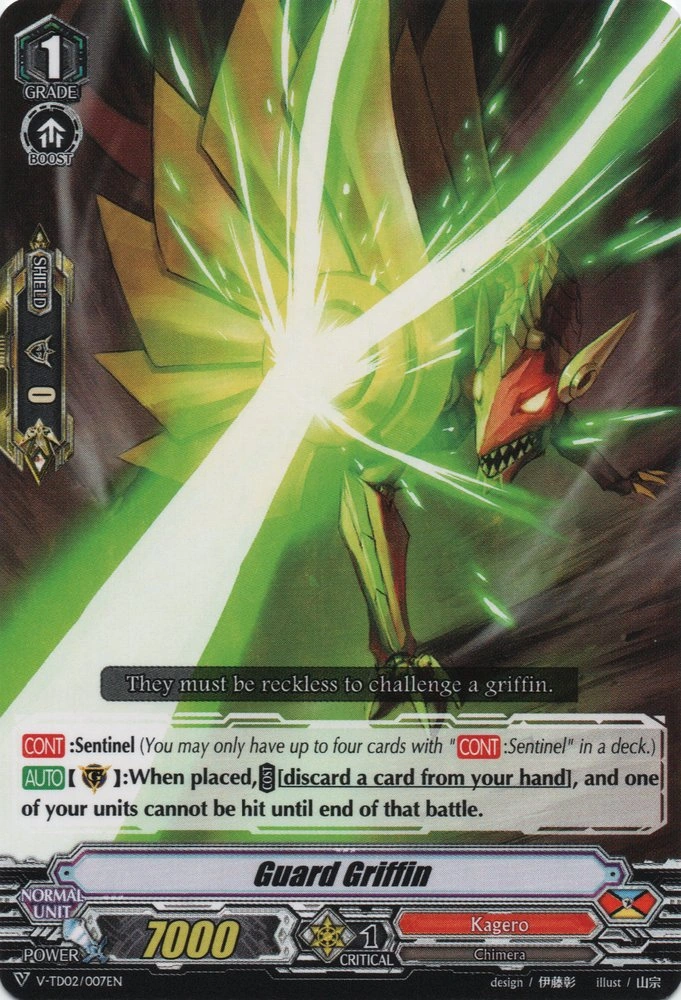 Card Gallery:Guard Griffin (V Series) | Cardfight!! Vanguard Wiki | Fandom