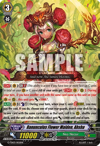 Cardfight Vanguard News: Ranunculus Of Searing Heart, Ahsha (Bloom) Decklist (Neo Nectar)