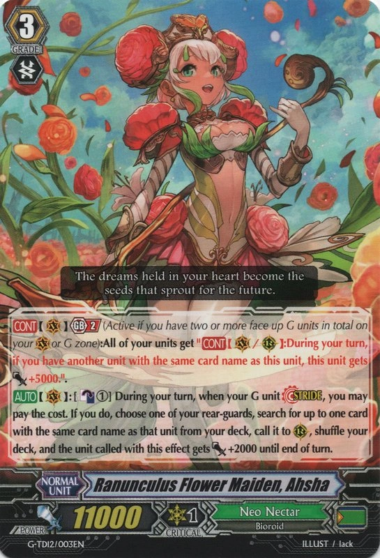 Ranunculus Flower Maiden, Ahsha | Cardfight!! Vanguard Wiki | Fandom