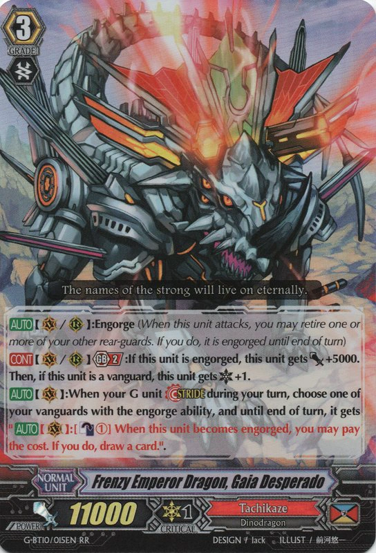 Frenzy Emperor Dragon, Gaia Desperado | Cardfight!! Vanguard Wiki | Fandom