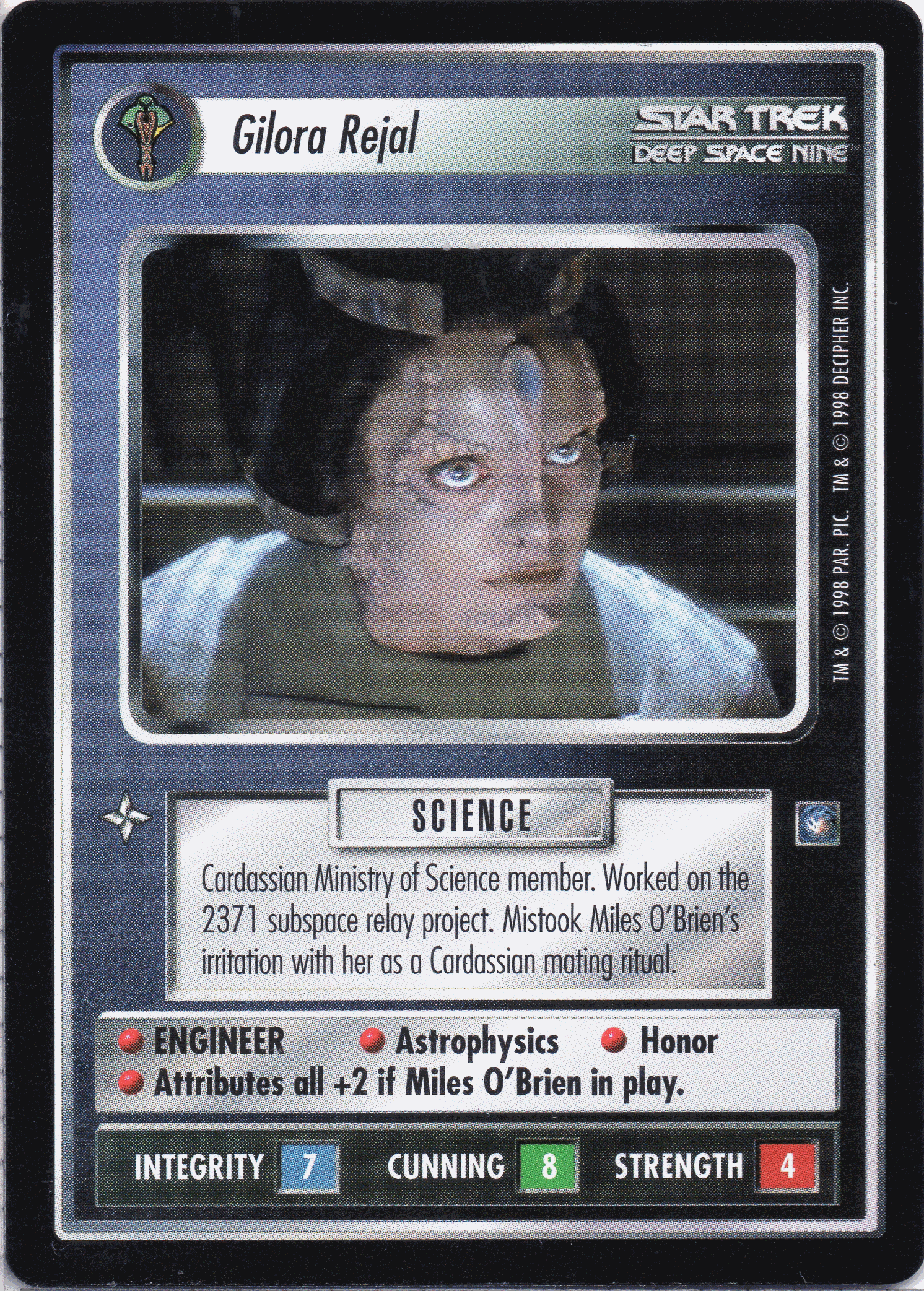 STAR TREK CCG THE FAJO COLLECTION MILES O BRIEN RARE CARD Collectible star-trek-ccg-the-fajo-collection-miles-o-brien-rare-card-collectible