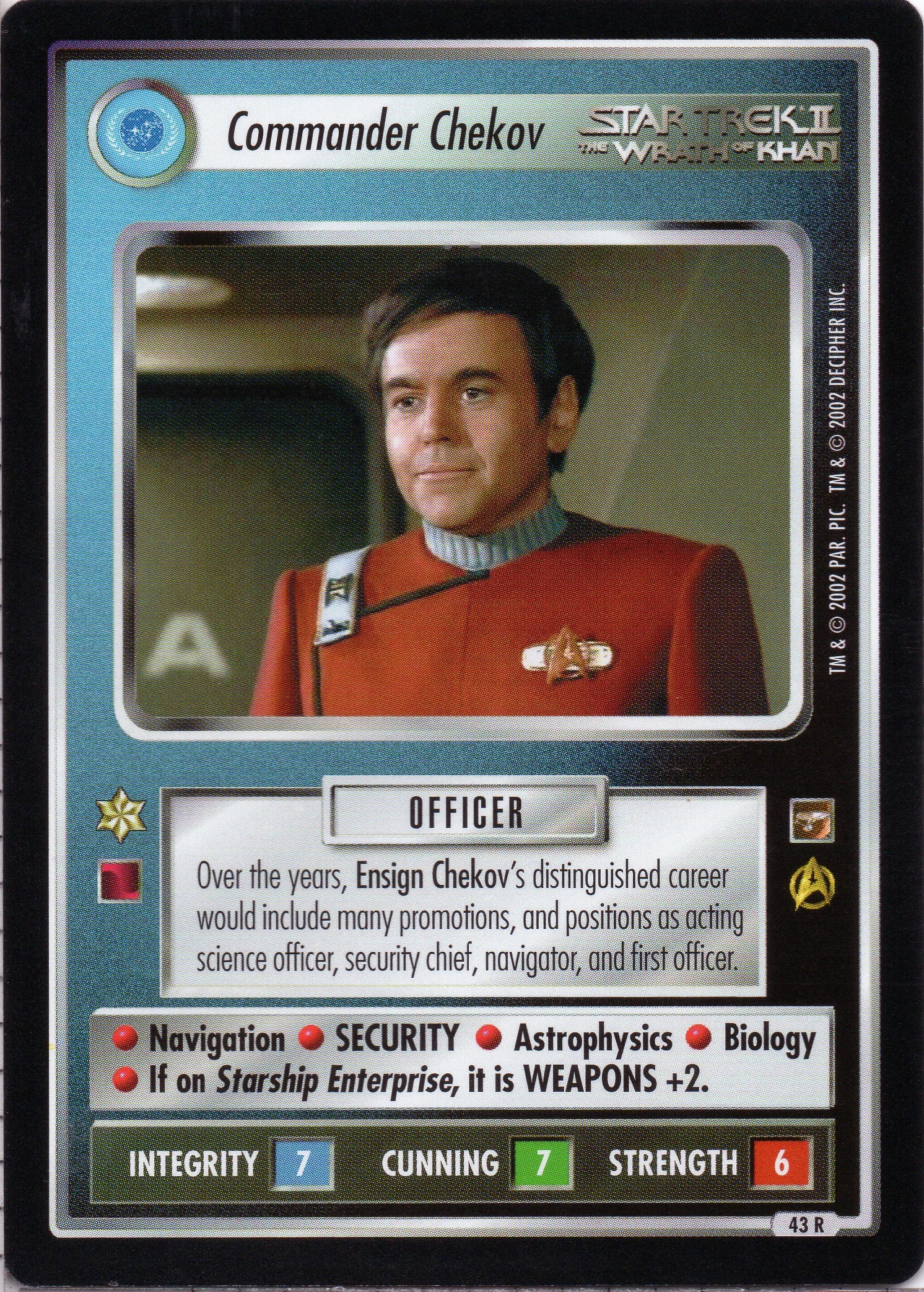 Commander Chekov (TMP) | CardGuide Wiki | Fandom