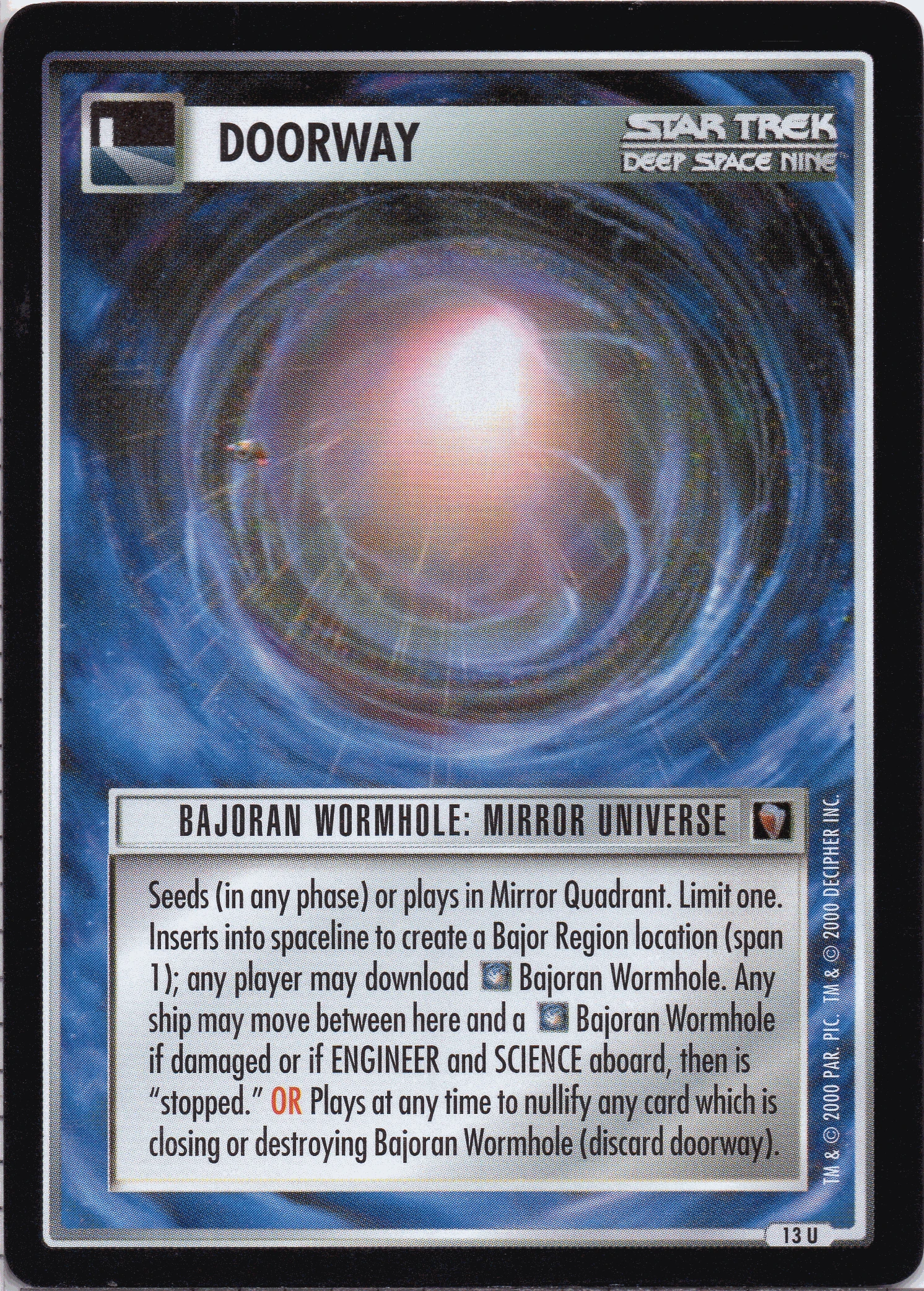 Bajoran Wormhole: Mirror Universe (MM) | CardGuide Wiki | Fandom