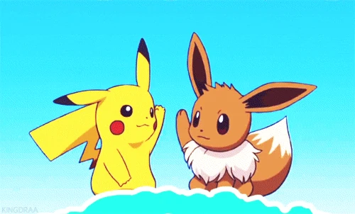 Imagem - Pikachu-and-eevee-waving.gif | Wiki Os Cavaleiros do Zodíaco ...