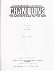 Champions RPG 1st Edition | Champions Online Wiki | Fandom