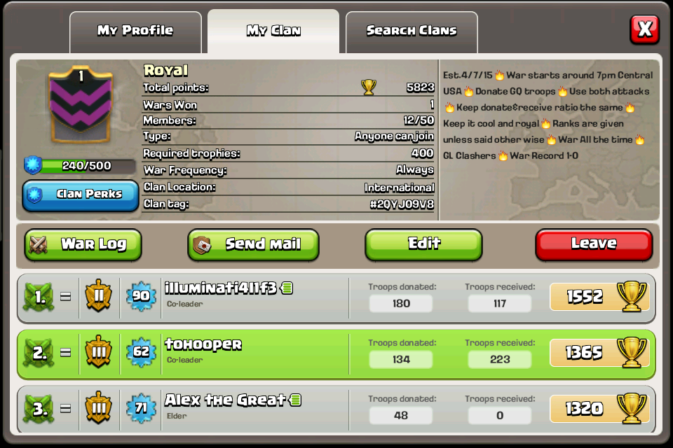 Clash Of Clans Clan Names