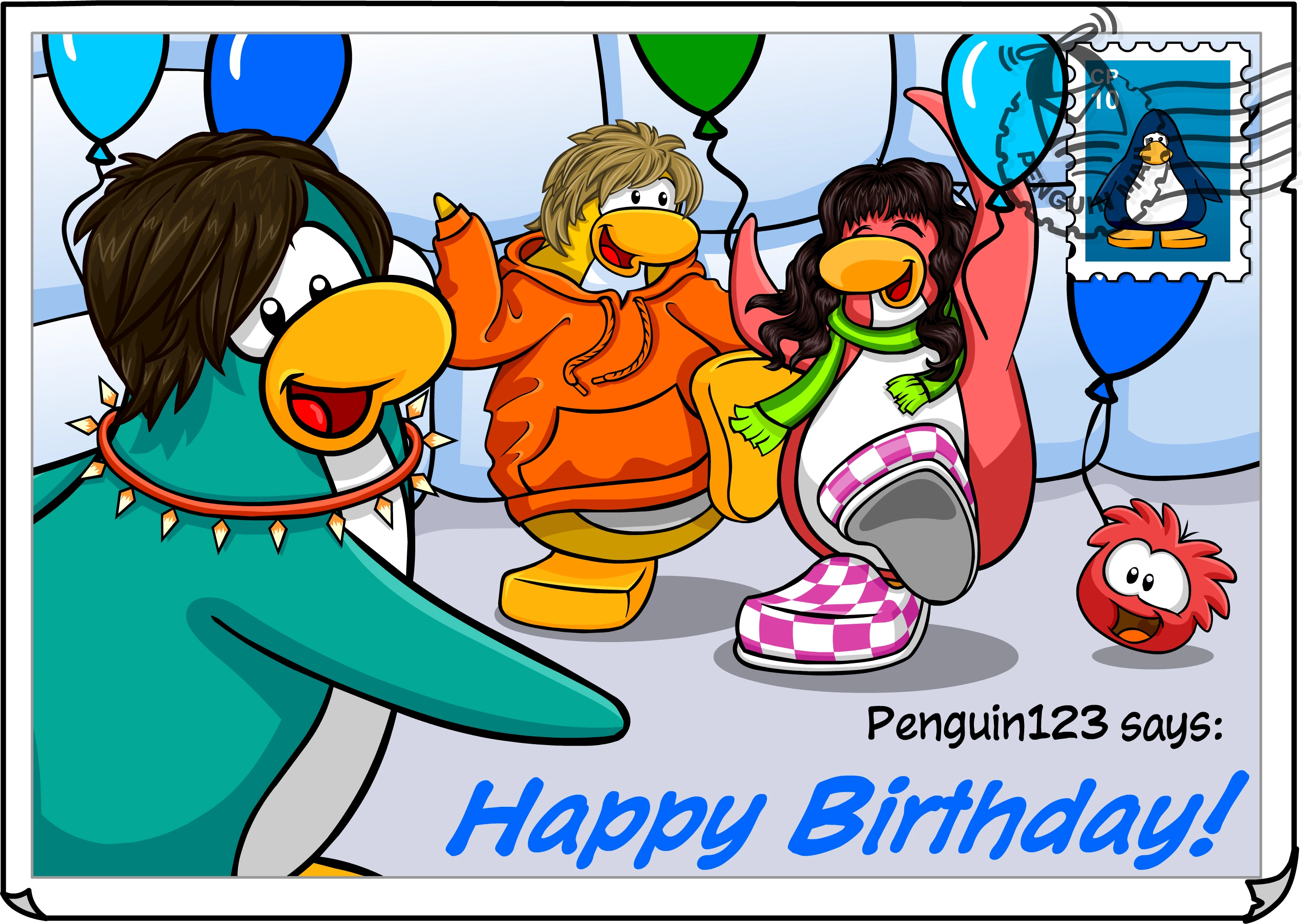 Happy Birthday postcard | Club Penguin Wiki | FANDOM powered by Wikia