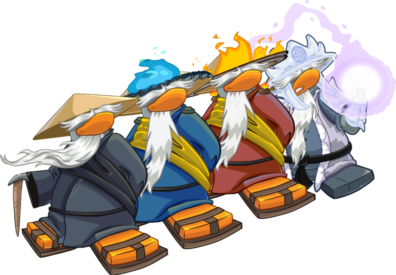 Image - All sensei's water fire snow normal.png | Club Penguin Wiki ...