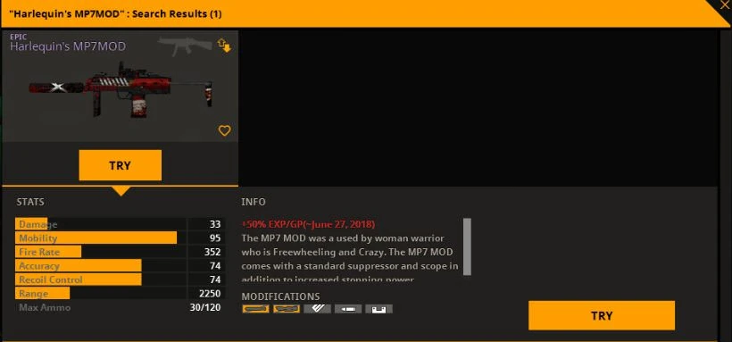 Harlequin's MP7 MOD | CAWiki | Fandom