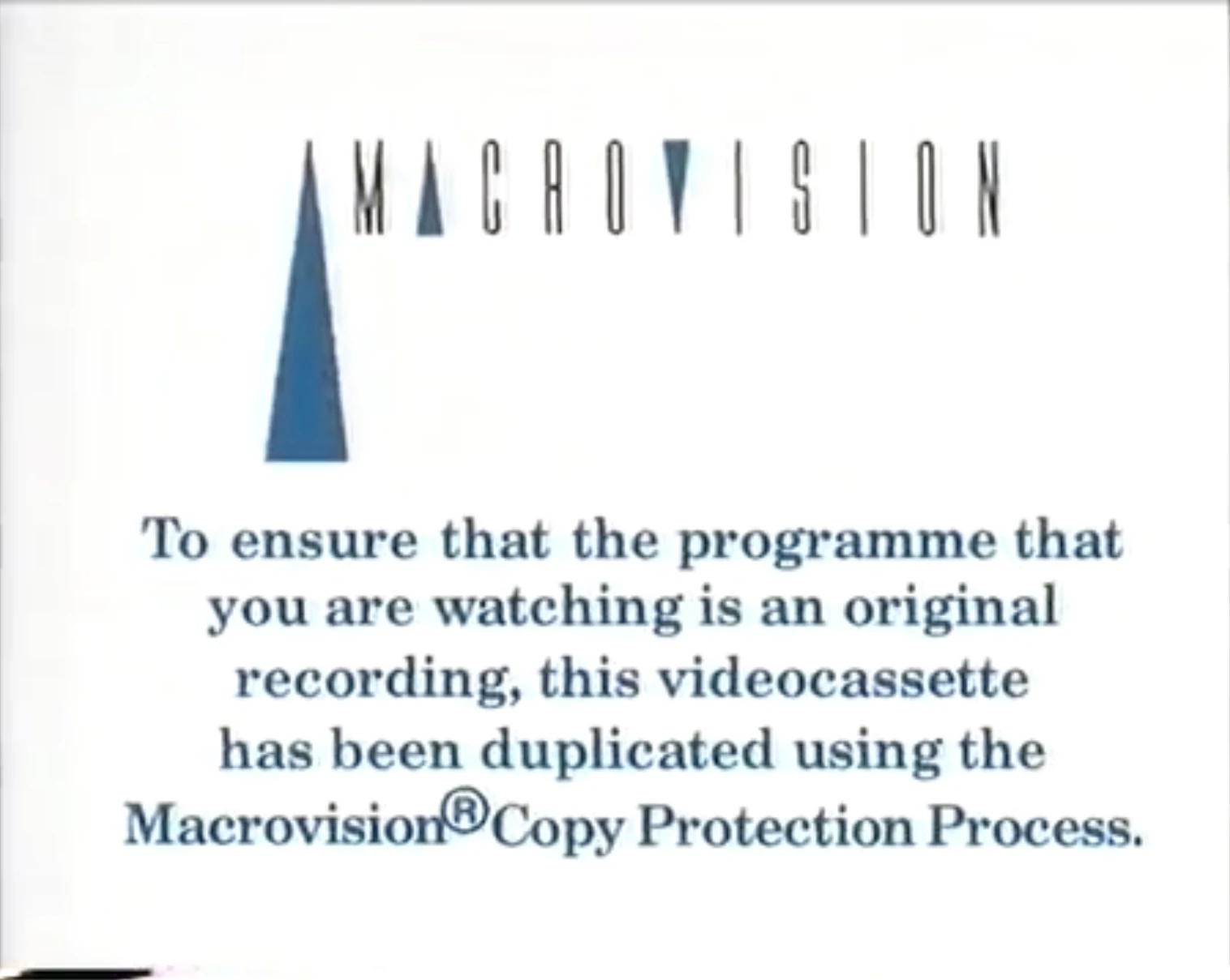 Macrovision Warning Screens | Company Bumpers Wiki | Fandom