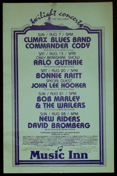 August 20, 1977 Music Inn, Lenox, MA | Concerts Wiki | Fandom