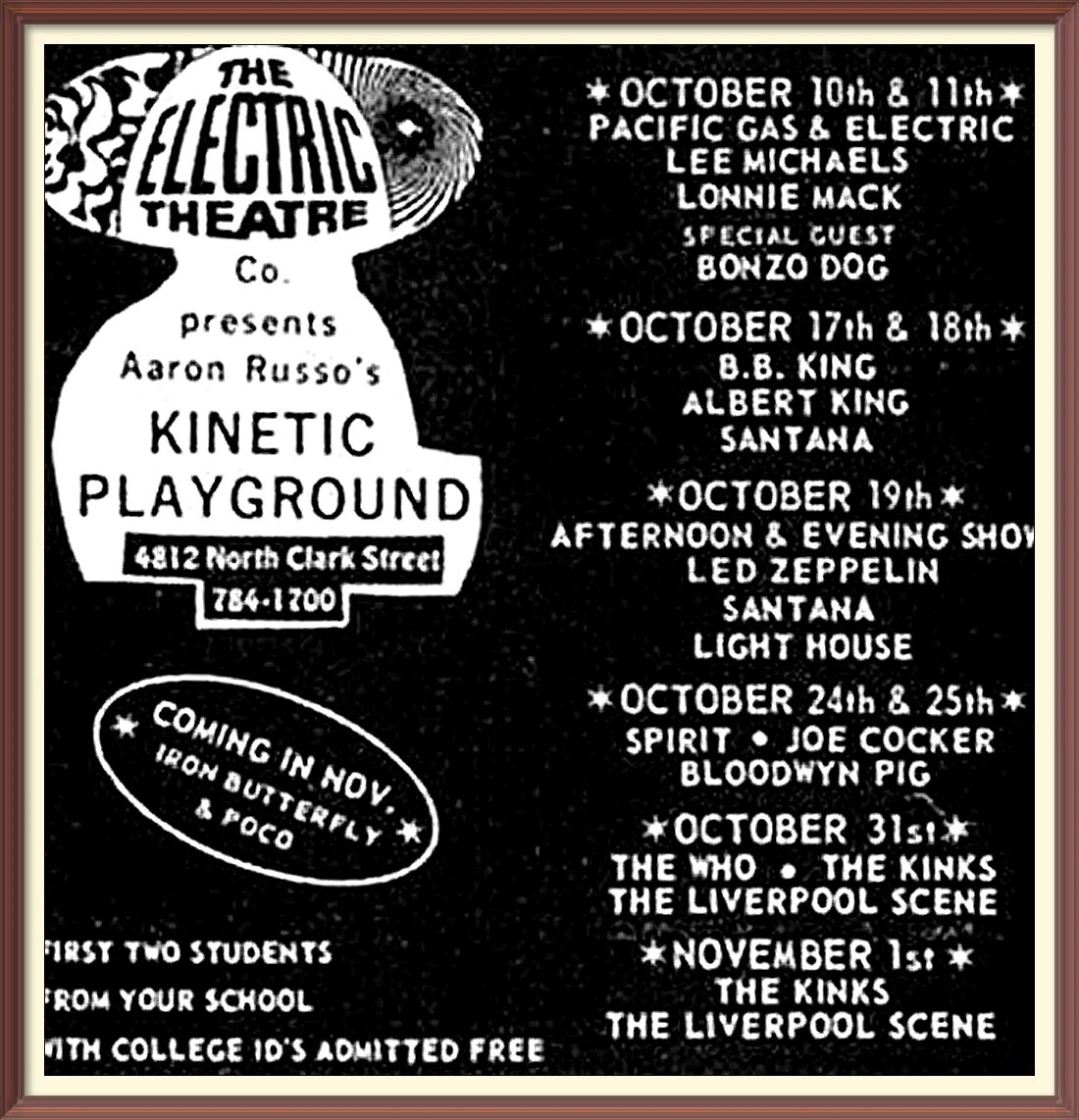 October 17-18, 1969 Kinetic Playground, Chicago, IL | Concerts Wiki ...
