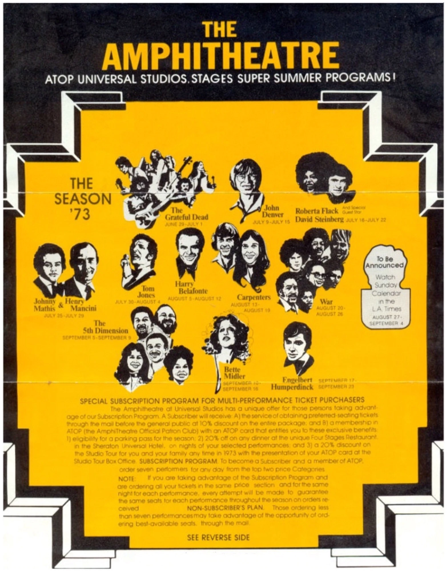 August 13-19, 1973 Universal Amphitheatre, Los Angeles, CA | Concerts ...