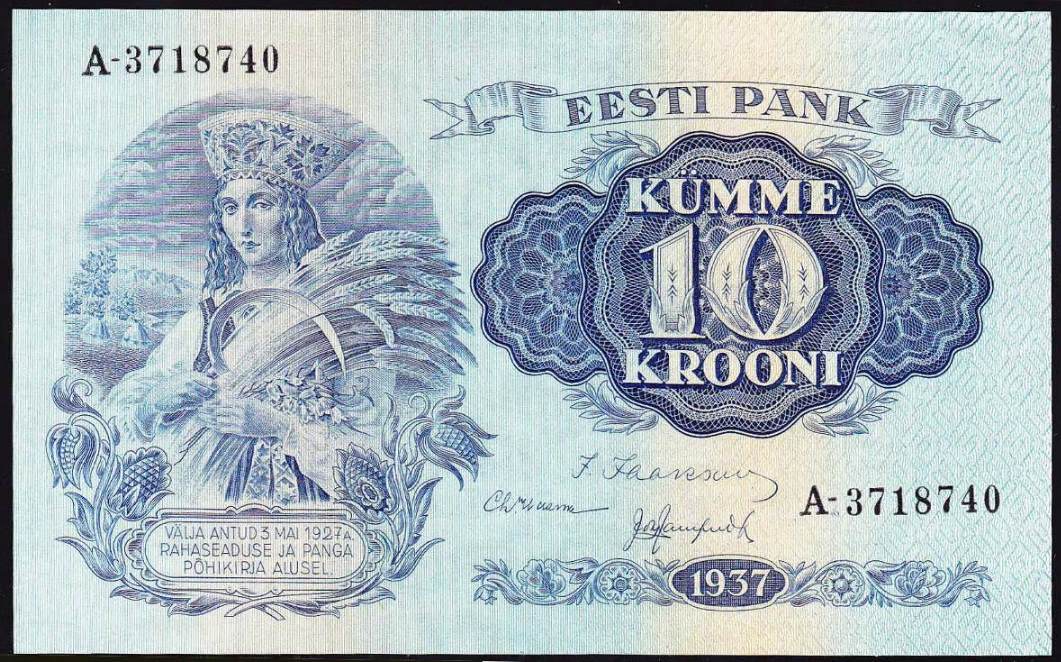 Estonian 10 Kroon Banknote Currency Wiki Fandom Powered By Wikia