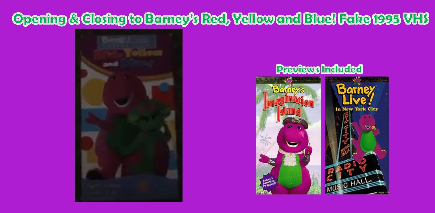 Opening and Closing to Barney's Red, Yellow and Blue! 1995 VHS | Custom ...