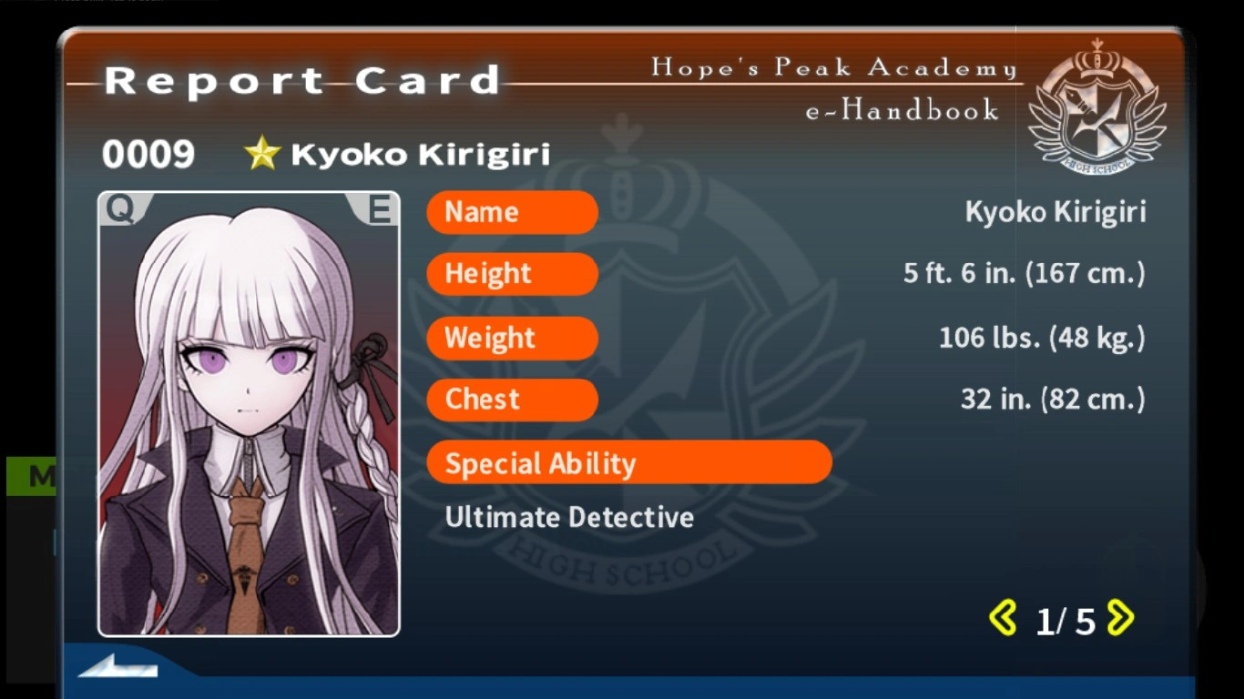 Image - Kyoko Kirigiri Report Card Page 1 (Talent Reveal).png ...