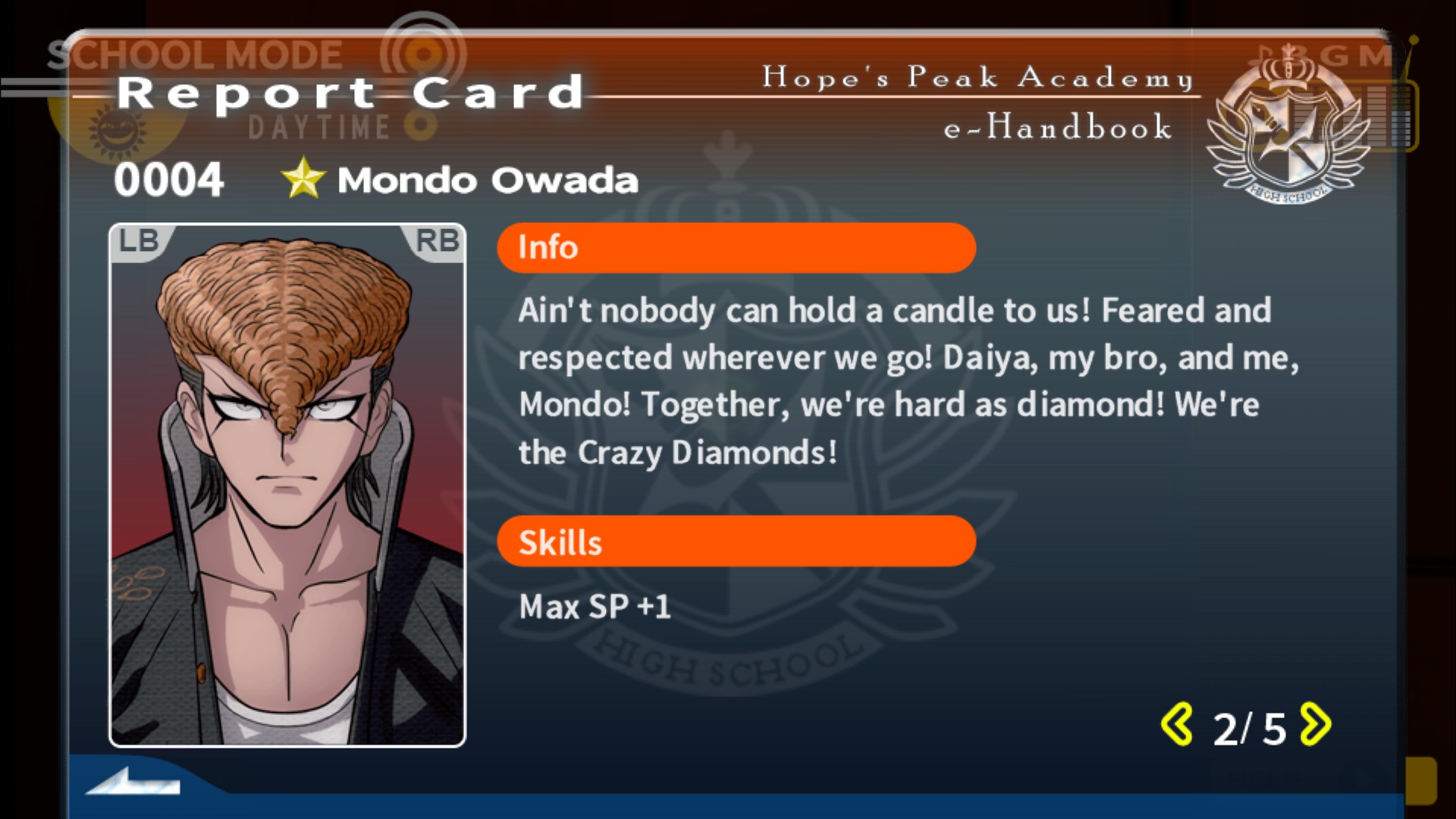 Image Mondo Owada Report Card Page 2 Danganronpa Wiki Fandom Powered By Wikia