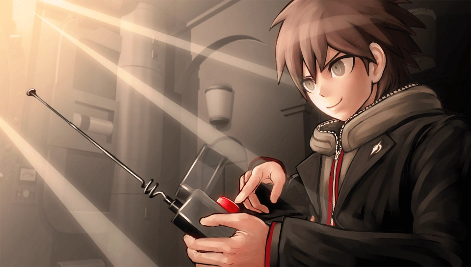 Image - Danganronpa 1 CG - Makoto Naegi pressing the Escape Button (1 ...
