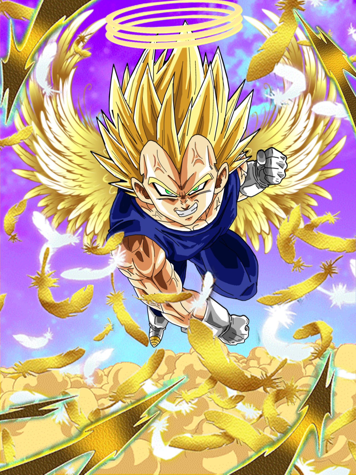 Triple Ascension Halo Super Saiyan Vegeta (Triple Angel) | DB ...