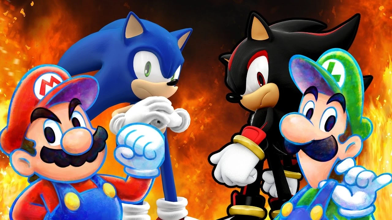 Mario and Luigi Vs Sonic and Shadow | DBX Fanon Wikia | Fandom