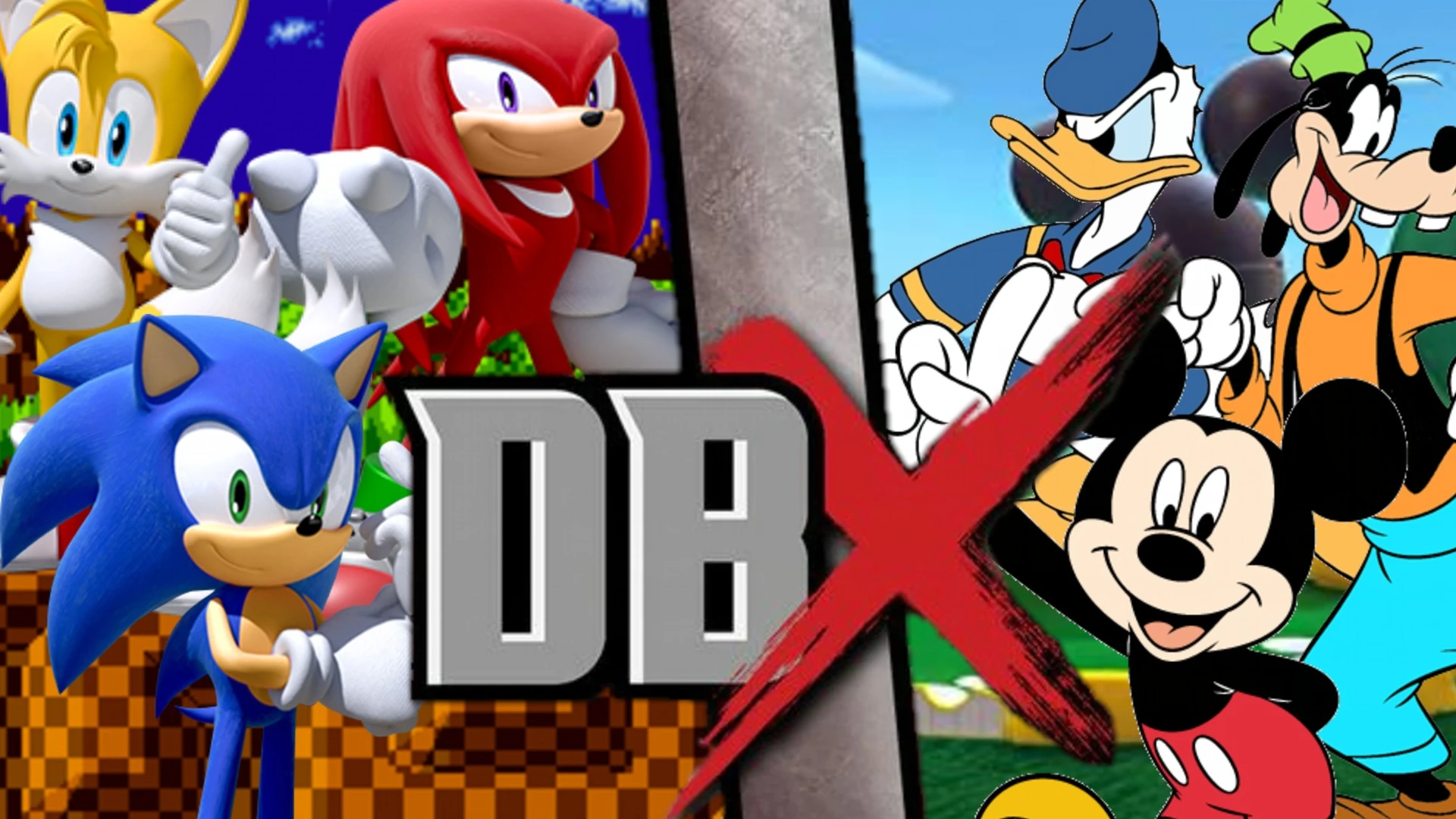 Mickey,Goofy,Donald vs Sonic,Tails,and Knuckles | DBX Fanon Wikia | Fandom