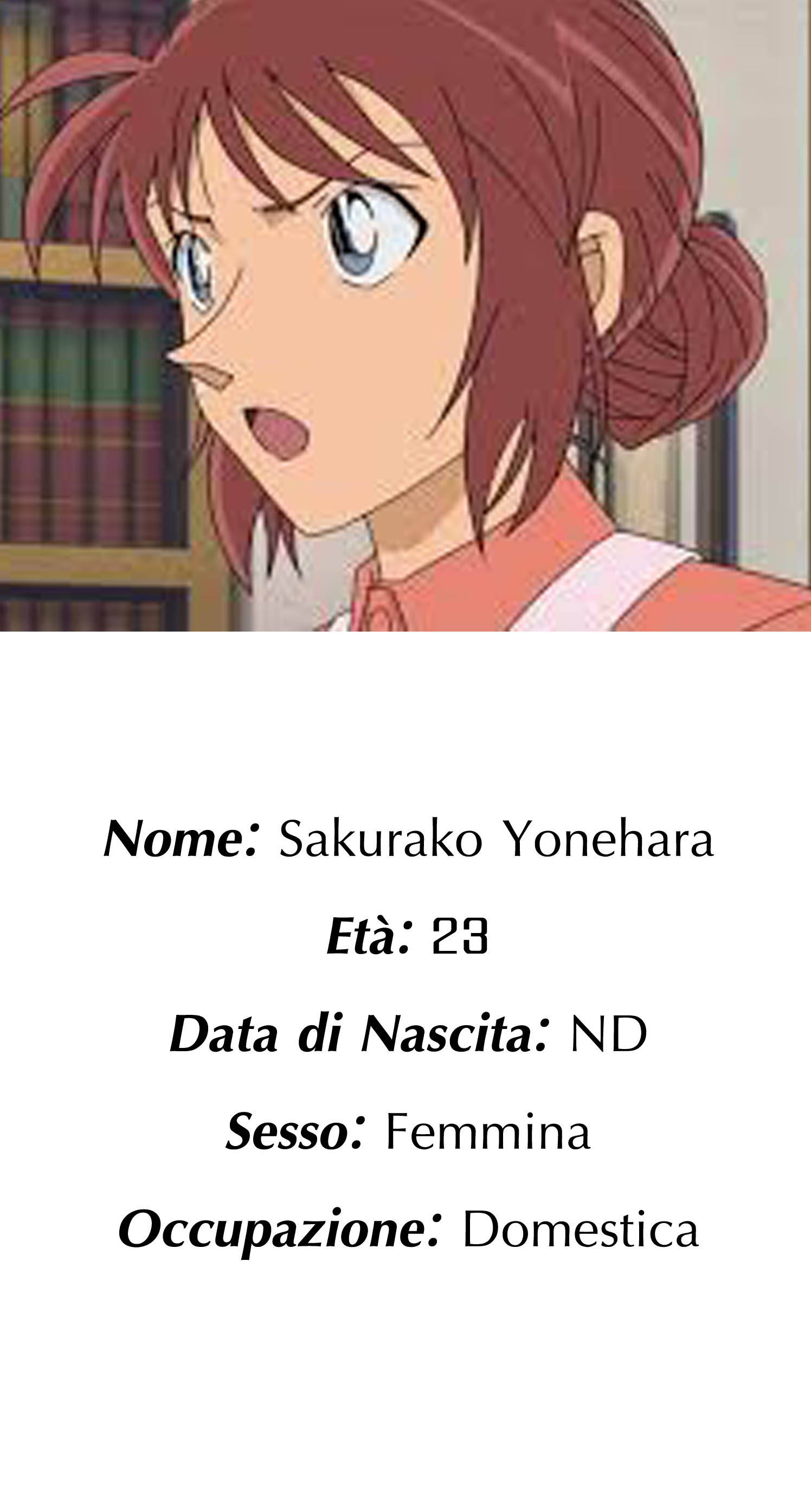 Sakurako Yonehara Detective Conan Wikia Fandom Powered By Wikia