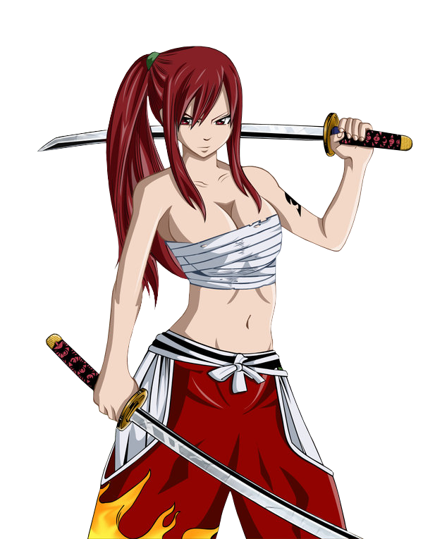 Imagen Erza Scarlet Rousse Mage Magie Epee Fairy Tail Png Digimon