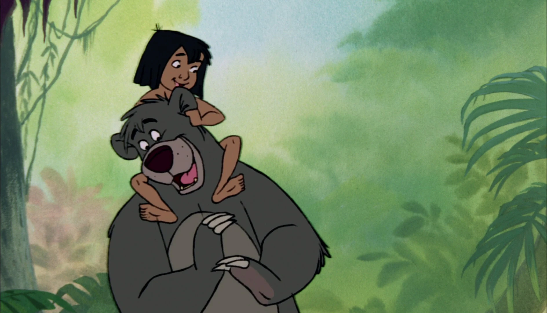 Image - Mowgli is on Baloo the bear's shoulders.jpg | Disney Wiki ...
